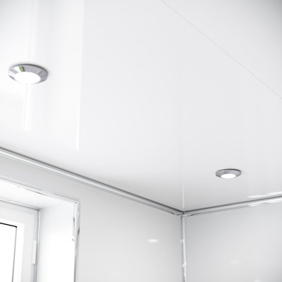 Nes Home PVC Ceiling Cladding Panel 2700 x 250 x 5mm Pack Of 4 White