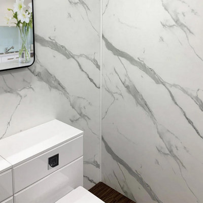 Nes Home PVC Cladding Shower Panel 2400 x 1000 x 10mm Milan Carrara
