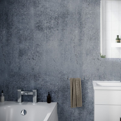 Nes Home PVC Cladding Shower Panel 2400 x 1000 x 10mm Silver Metallic