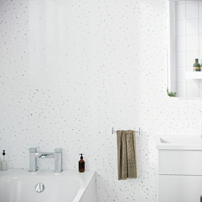 Nes Home PVC Cladding Shower Panel 2400 x 1000 x 10mm White Galaxy