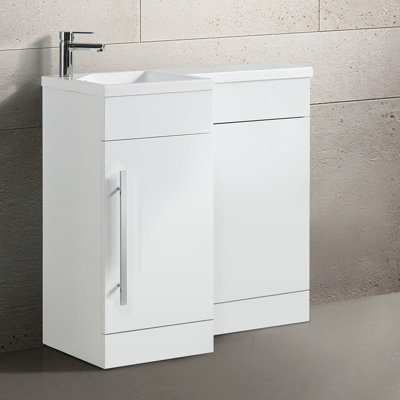 Nes Home Raven LH 900mm Vanity Basin Unit, WC Unit & Desone Back to ...