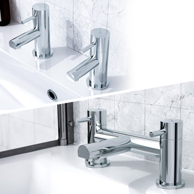 Nes Home Remy Basin & Bath Filler Mixer Taps Chrome