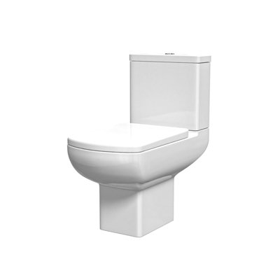 Nes Home Rimless Square Close Coupled Toilet With Seat & Cistern