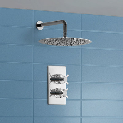 Nes Home Rose 2 Dial 1 Way Concealed Overhead Shower | DIY at B&Q