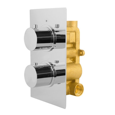 Nes Home Round 2 Dial 1 Way Concealed Thermostatic Shower Valve Chrome