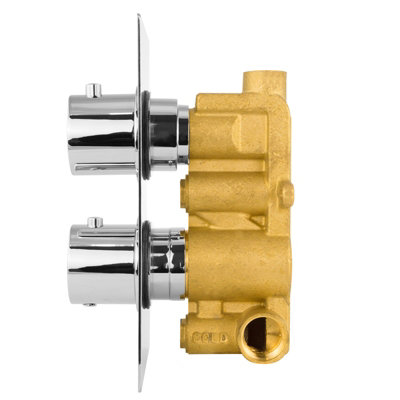 Nes Home Round 2 Dial 1 Way Concealed Thermostatic Shower Valve Chrome