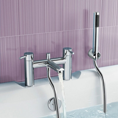 Nes Home Round Deck Mounted Bath Shower Mixer With Handset & Basin ...