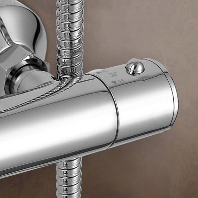 Nes Home Round Exposed Twin Head Shower Mixer With Slide Rail And ...
