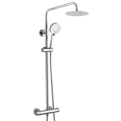 Nes Home Round Exposed Twin Head Shower Mixer With Slide Rail And ...