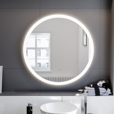 Nes Home Round LED 700 x 700mm Bathroom Motion Sensor Mirror | DIY at B&Q