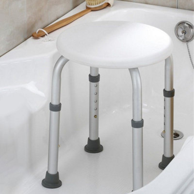 Nes Home Round Non Slip Shower & Bath Stool Light Weight Adjustable ...