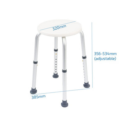 Nes Home Round Non Slip Shower & Bath Stool Light Weight Adjustable Feet