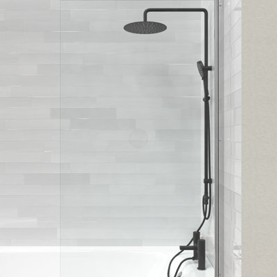 Nes Home Round Riser Rail Shower Kit With Bath Mixer Tap & Handset ...
