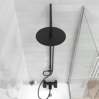 Nes Home Round Shower Riser Rail Kit With Waterfall Mixer & Handset ...
