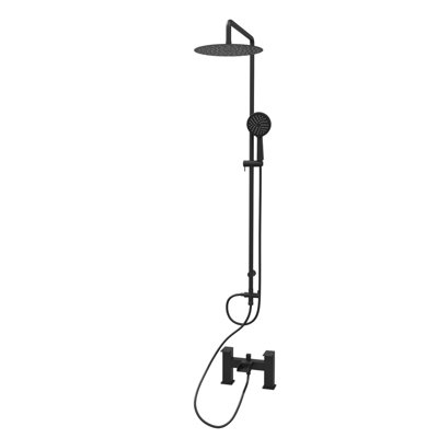 Nes Home Round Shower Riser Rail Kit With Waterfall Mixer & Handset ...