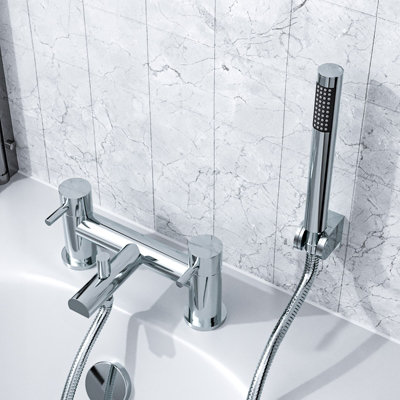 Nes Home Shower Handset and Adjustable Slider Riser Rail Kit with Bath ...