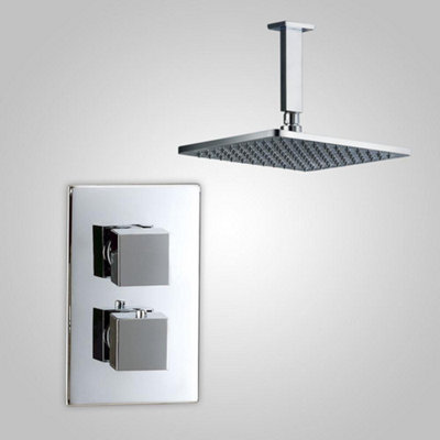 Nes Home Sienna 2 Dial 1 Way Square Set - Ceiling Head | DIY at B&Q