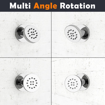Nes Home Single Round Shower Bath Body Massage Jets Chrome