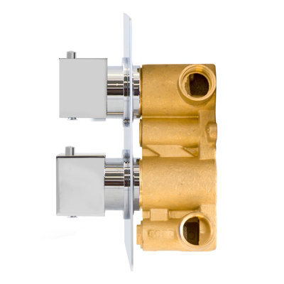 Nes Home Square 2 Dial 2 Way Concealed Thermostatic Shower Chrome