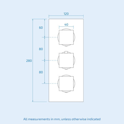 Nes Home Square 3 Dial 2 Outlet Concealed Thermostatic Shower Chrome
