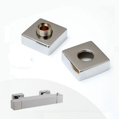 Nes Home Square Metal Bathroom Bar Shower Fitting Kit S-union Reducer ...