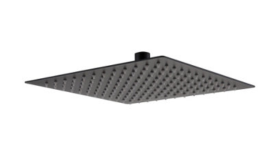 Nes Home Square Modern Bathroom Thin 200mm Shower Head Matte Black ...