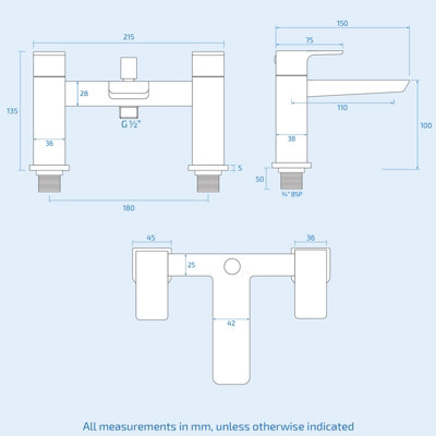 Nes Home Square Shower Riser Rail Kit With Bath Mixer & Handset Matte Black