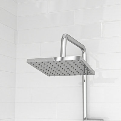 Nes Home Square Shower Waterfall Mixer Tap, Handset & Riser Rail Kit Chrome