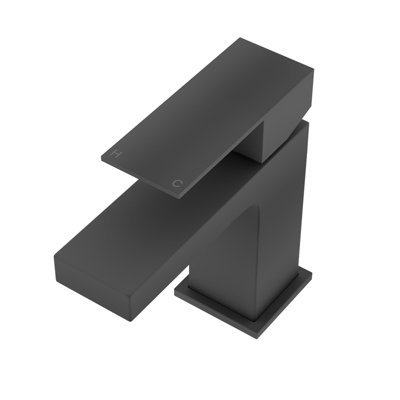 Nes Home Square Single Lever Bathroom Matte Black Basin Mono Mixer Tap ...