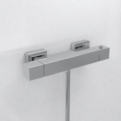 Nes Home Square Thermostatic Bathroom Bar Shower Mixer Valve | DIY at B&Q