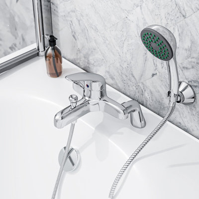 Nes Home Studio Twin Basin Taps and Bath Shower Mixer Tap Chrome