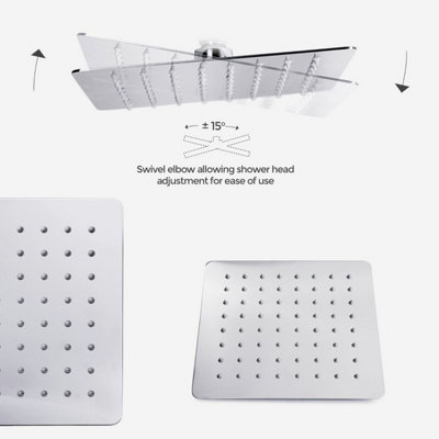 Nes Home Temel Thermostatic Concealed Shower Mixer Bathroom Square Slim ...