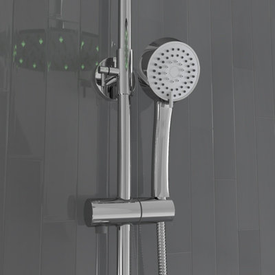 Nes Home Thermostatic Shower Mixer Valve 300mm LED Shower Head, Riser ...