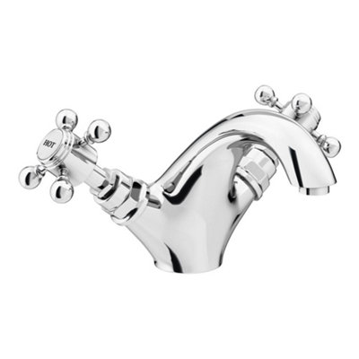 Nes Home Trafford Traditional Basin Mixer Tap & Waste Chrome