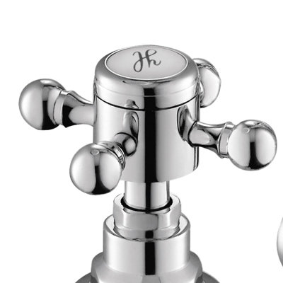Nes Home Trafford Twin Hot and Cold Basin Taps & Bath Shower Mixer Tap ...