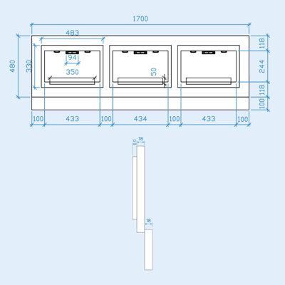 Nes Home White 1700mm Magnetic Door Durable PVC Front Bath Panel
