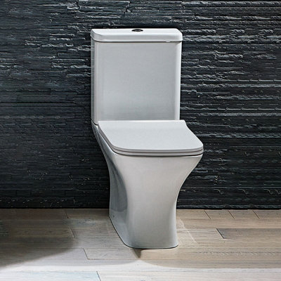 Nes Home White Modern Open Back Pan Toilet WC Including Cistern & Wrap ...