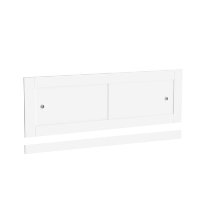 Nes Home White PVC 1700mm 2 Sliding Doors Bath Front Panel