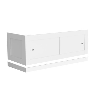 Nes Home White PVC 1800mm 2 Sliding Doors Bath Front Panel & 800mm End ...