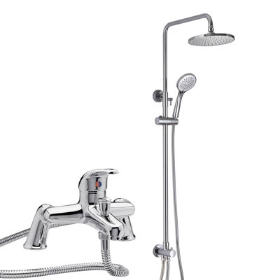 Nes Home Winstead Modern Chrome Exposed Bath Shower Mixer Handless ...