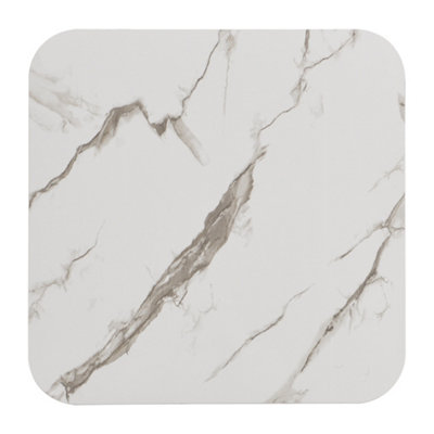 Nestable Coffee Table: High Gloss Marble Exterior, Gold Accents, Side ...