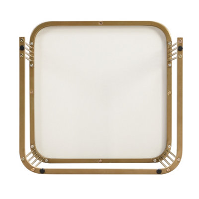 Nestable Coffee Table: High Gloss Marble Exterior, Gold Accents, Side ...