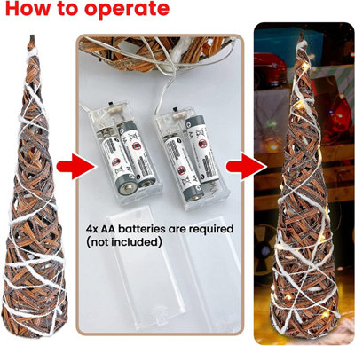 Netagon Christmas 2 piece Light Up Circular Cone Pyramids Tree Ornament ...