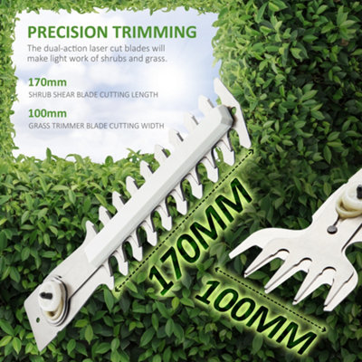 NETTA 2in1 Grass Shear Hedge Trimmer with 7.2V 1500mAh Battery, Edging and Shrub Shear, Garden ...