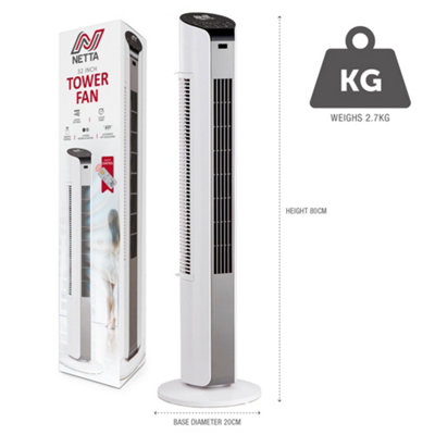 NETTA 32 Inch Tower Fan With Remote Control, Timer Quiet Cooling for ...