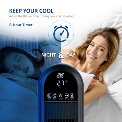 NETTA 44 Inch Tower Fan With Remote Control, Timer Quiet Cooling for ...