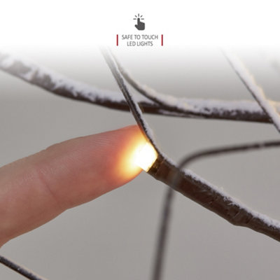 NETTA 6FT Birch Twig Tree with 160 Warm White LED Lights - Brown