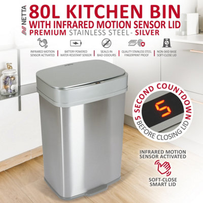 NETTA 80L Rectangular Sensor Bin - Stainless Steel