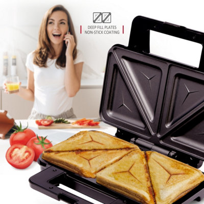 NETTA 900W Sandwich Toastie Maker - Deep Fill with Non-Stick Plates