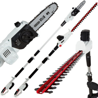 NETTA Cordless 2 in 1 20V Long Reach Pole Hedge and Chainsaw Telescopic
